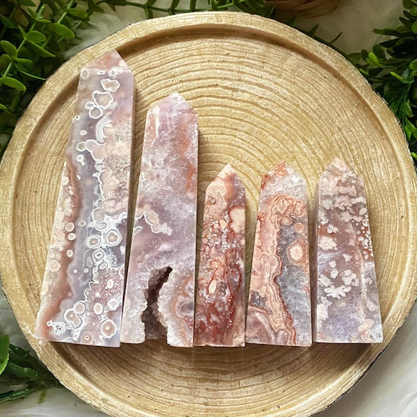 Pink Amethyst Flower Agate Tower - Etsy