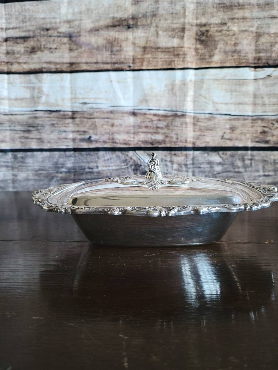 Silverplate Baroque Casserole Dish, Vintage Silverplate, Mid-century ...