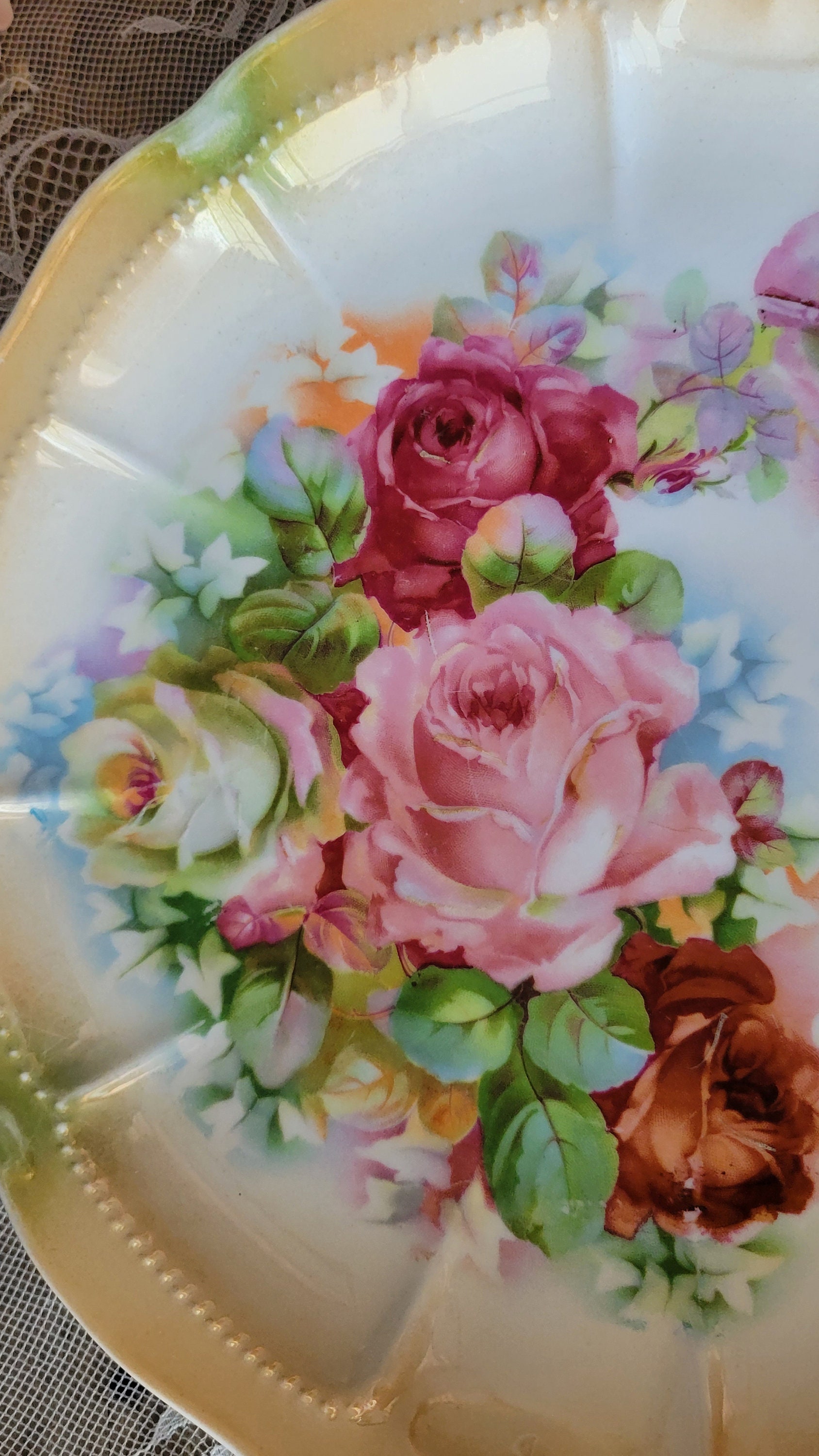 Lusterware Porcelain Cake Plate, Vintage Germany Lusterware Cake ...