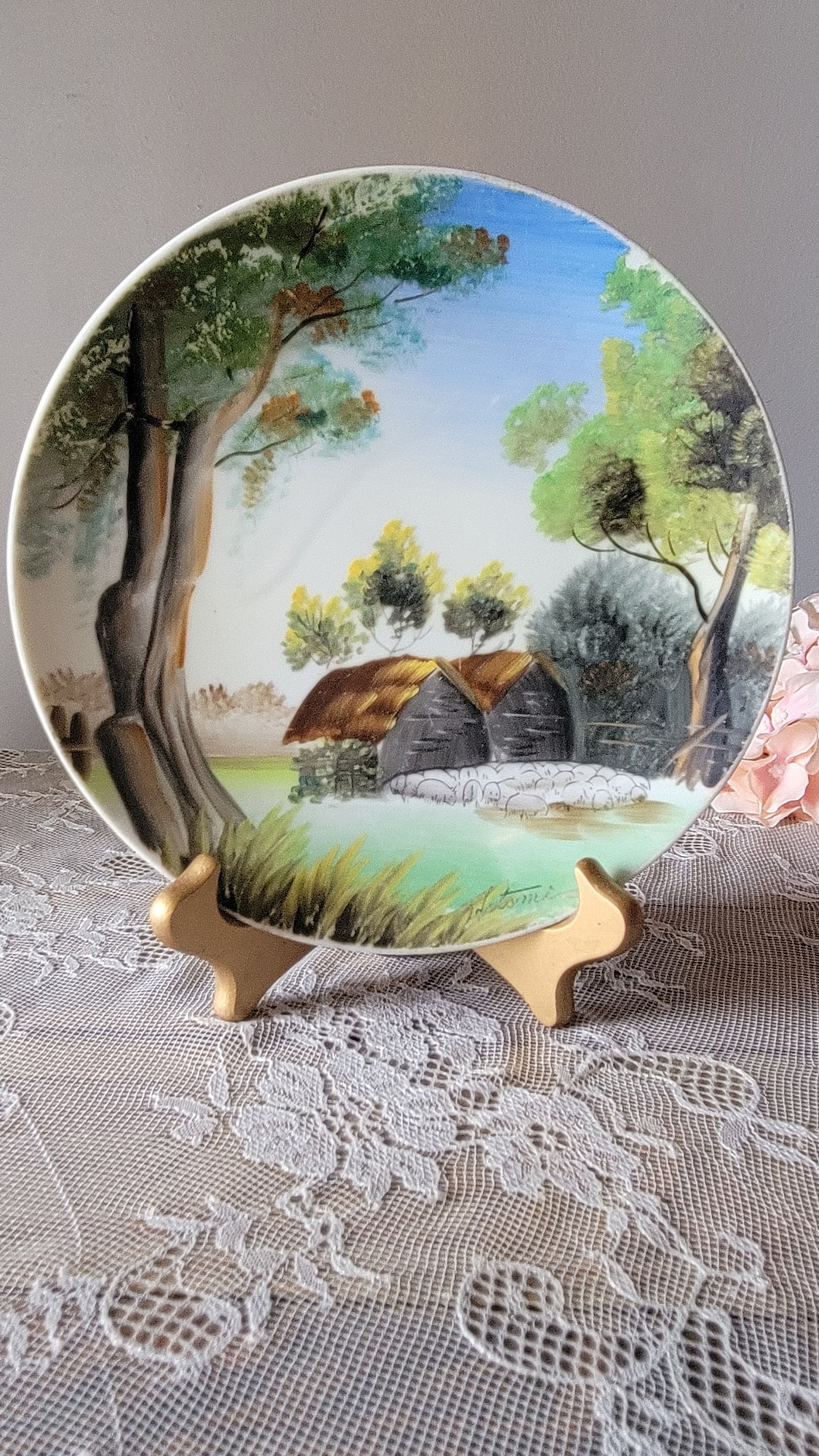 Porcelain Plate, Nippon Plate, Japanese Hand Painted Porcelain Nippon 8 ...