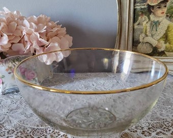 Glass Bowl Gold Rim - Etsy