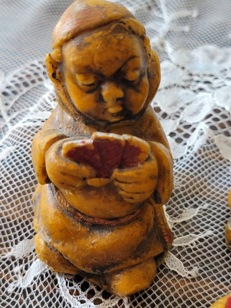 Wax Figurines, Monk Figurines,german Vintage Set of 5 Resin Wax Monks ...