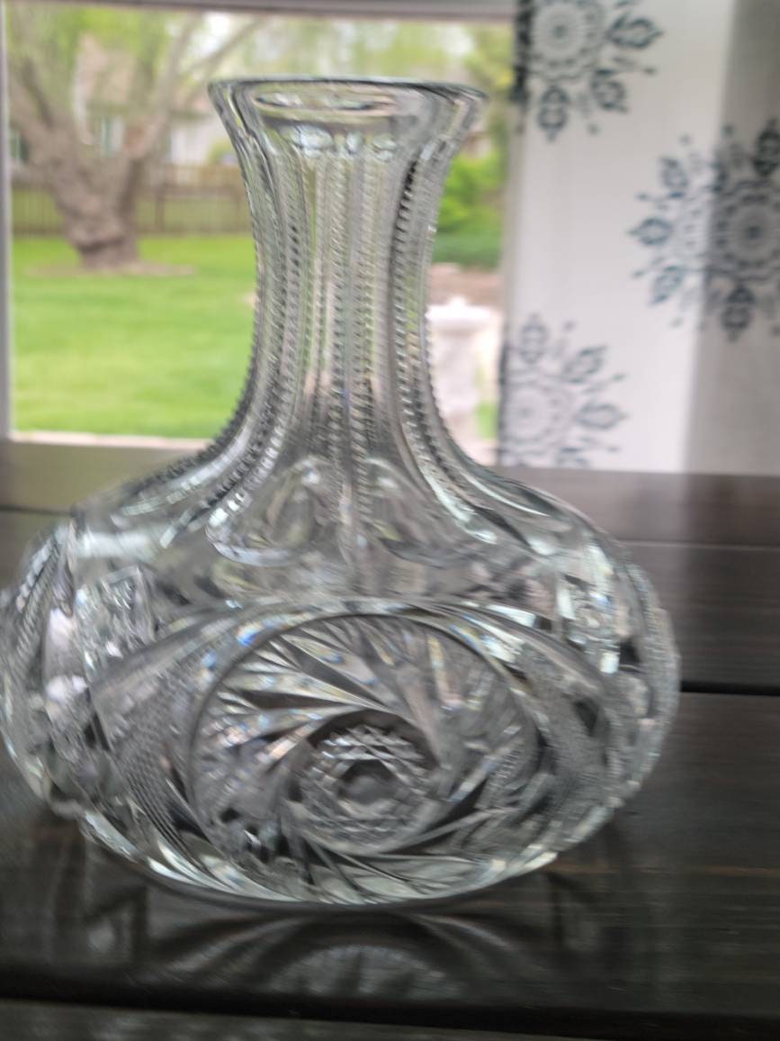 Antique Glass Carafe Water Decanter, Antique MCKEE Aztec Carafe Prescut ...