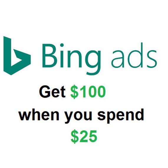 Bing Ads Promo Code 100 USD When You Spend 25 USD Only new | Etsy UK