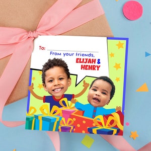 Sibling Gift Tags Happy Birthday Stickers Brother and Sister Gift Tags ...