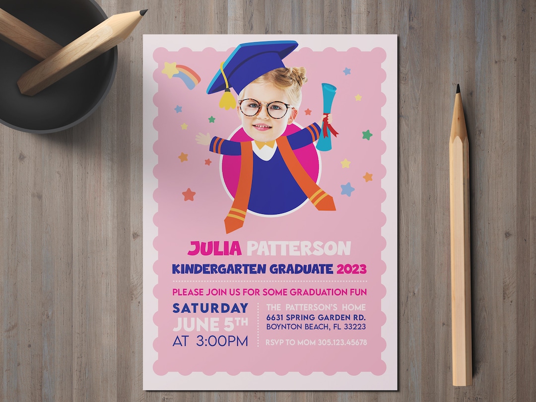 Kindergarten Graduation Invite / Photo Graduation Invitation / DIGITAL ...
