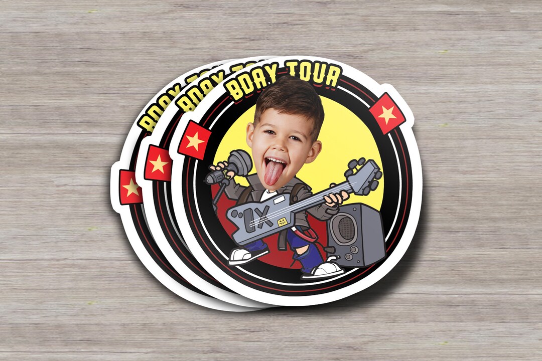 ROCK STAR Face Stickers for Birthday Partiesrock'n Roll Party ...