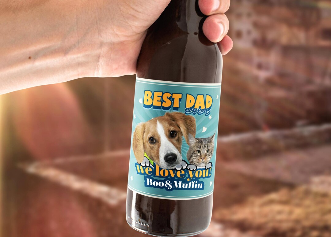 Custom Dog & Cat Beer Label, Funny Father's Day Gift (digital or ...