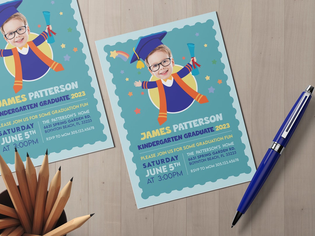 Editable Digital Graduation Announcement for Boy Custom Photo ...