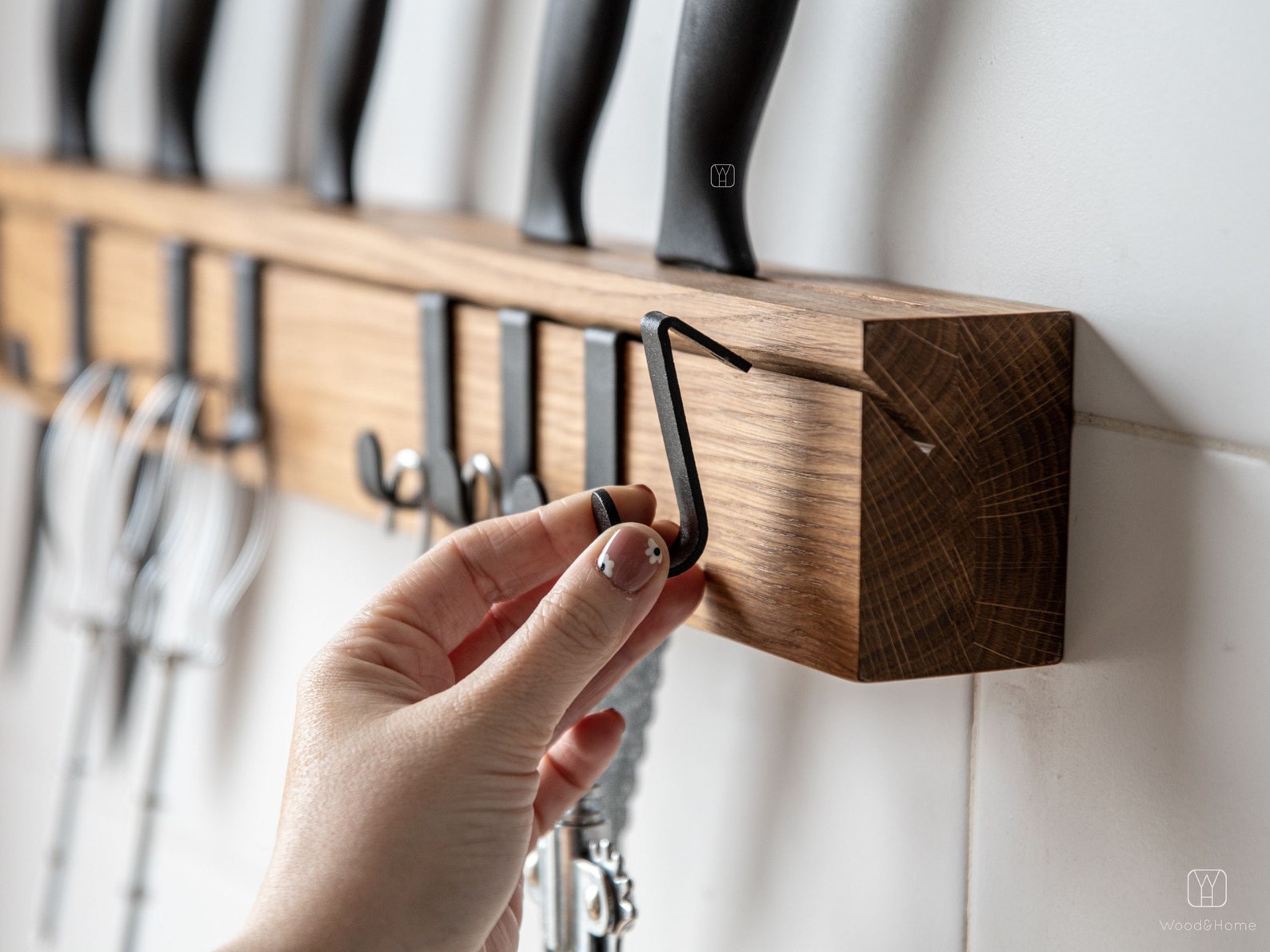 60 Cm Lengh Knife Holder With Black Hangers Wooden Knife - Etsy