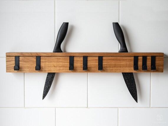 60 Cm Lengh Knife Holder With Black Hangers Wooden Knife | Etsy