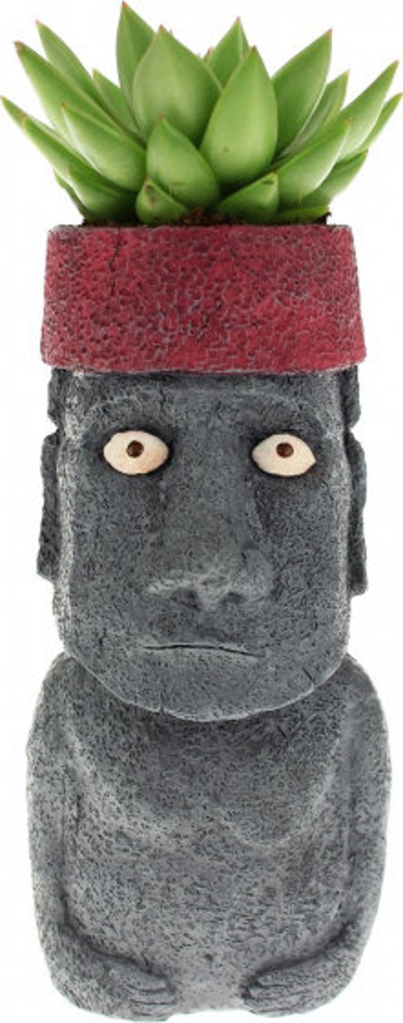Moai Flowerpot Darkish Grey Material Polyresin - Etsy