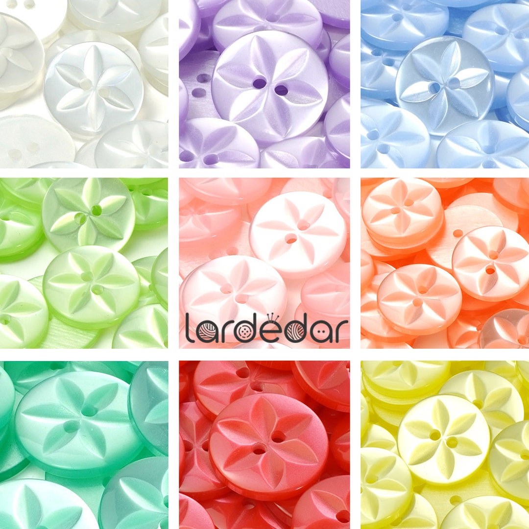 Round Baby Star Buttons (10 Pcs) - 11mm 14mm or 16mm - Dressmaking ...