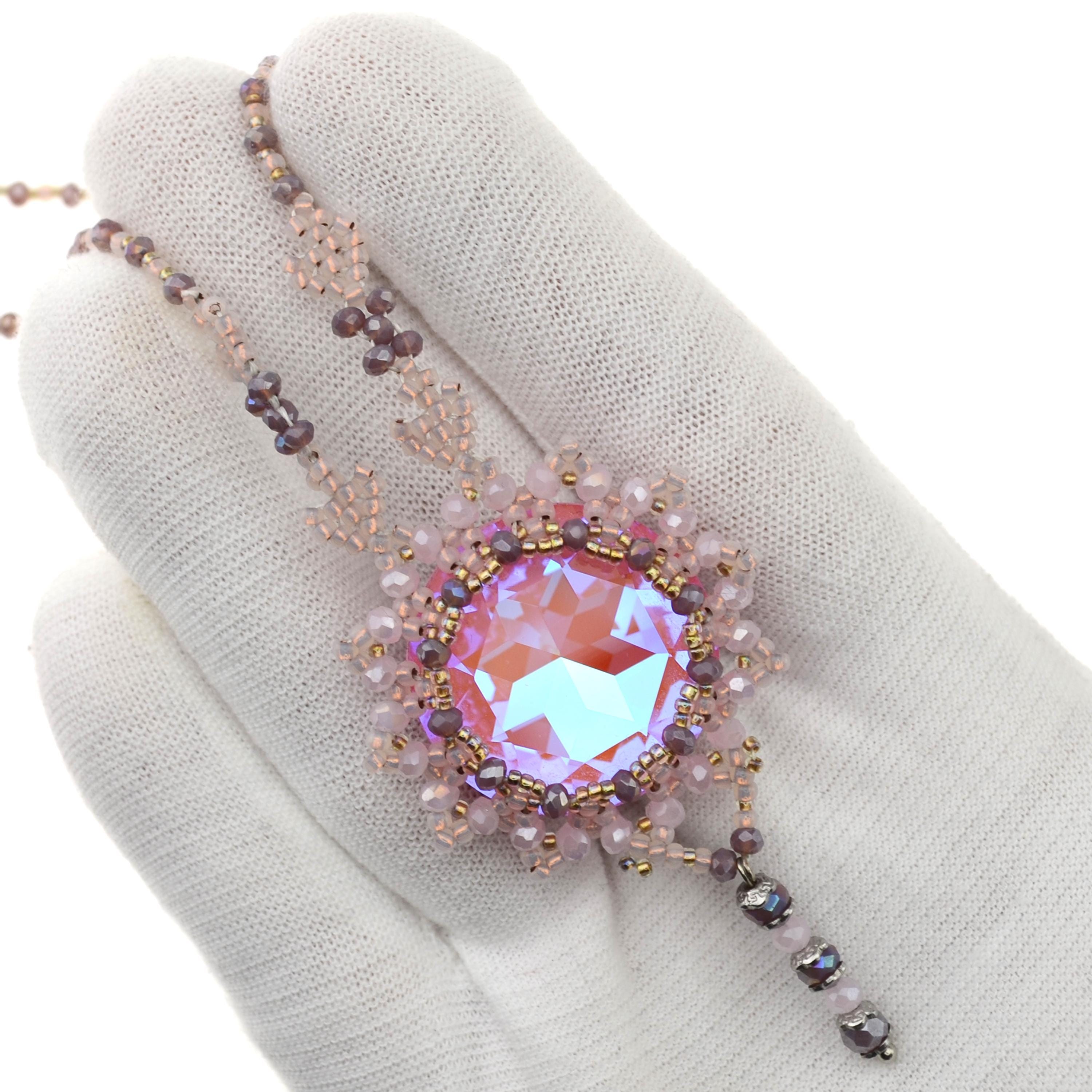 DIY Beaded Crochet Necklace Kit – Celestine Alba, White Pearl Jewelry ...