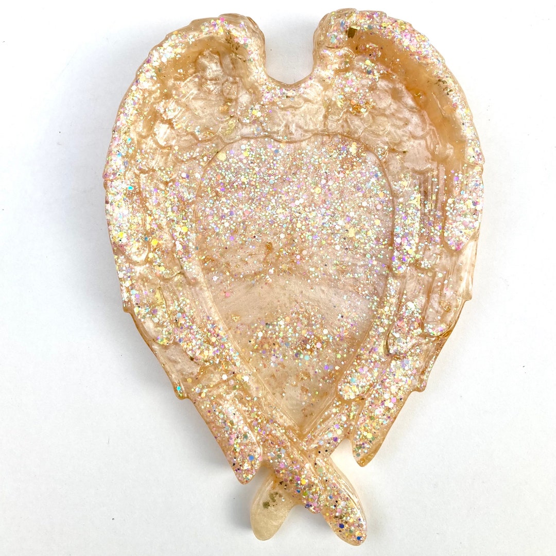 Handmade Shimmery Resin Angel Wings Tray - Etsy