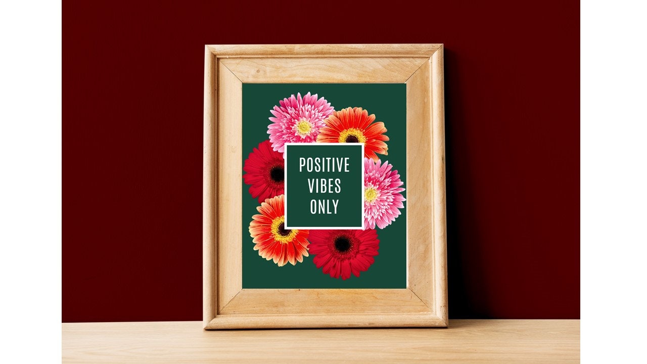 THERAPY WALL ART Positive Vibes Wall Art Counselor Gift | Etsy