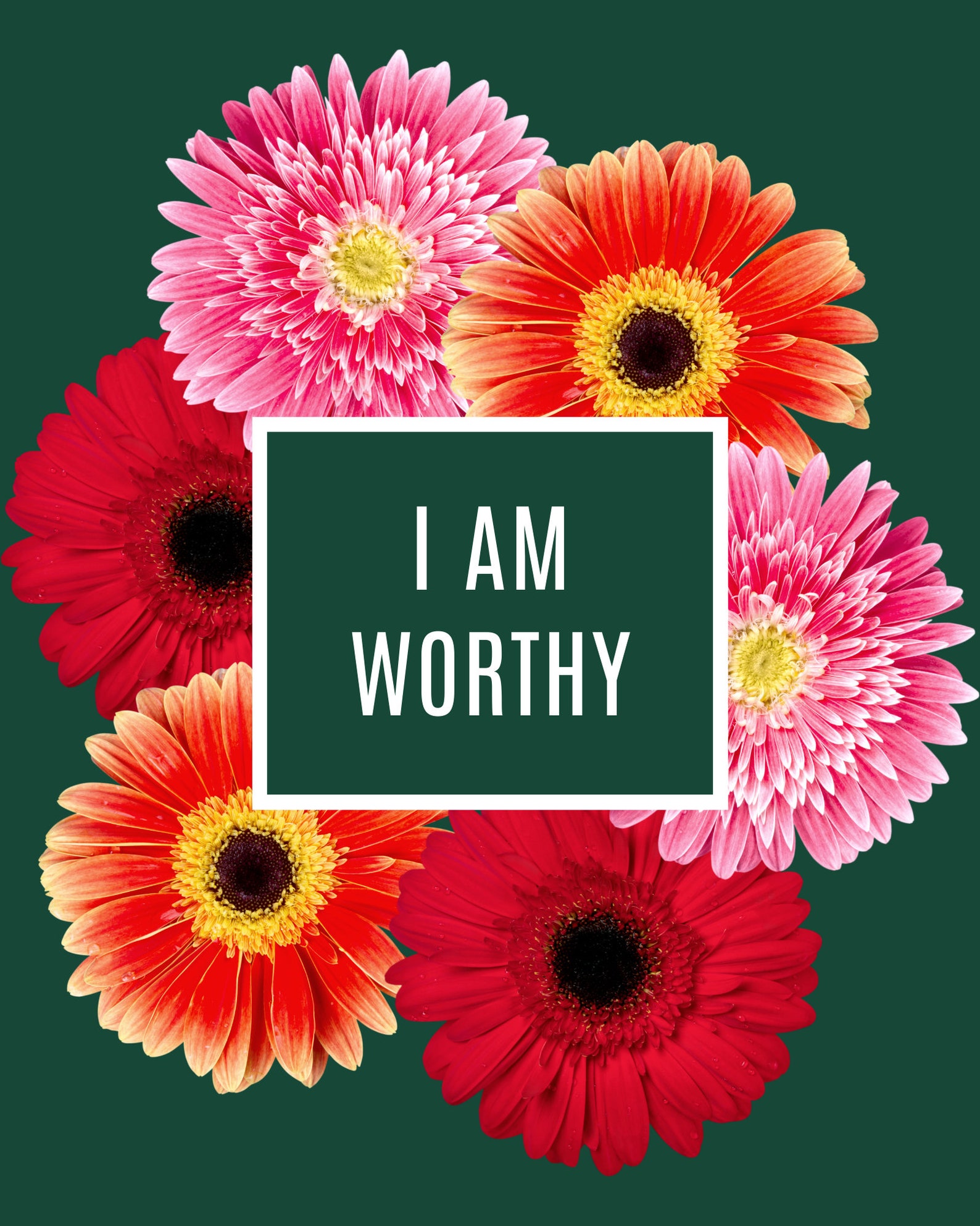 I AM WORTHY Affirmation Wall Art You Are Worthy You Are - Etsy