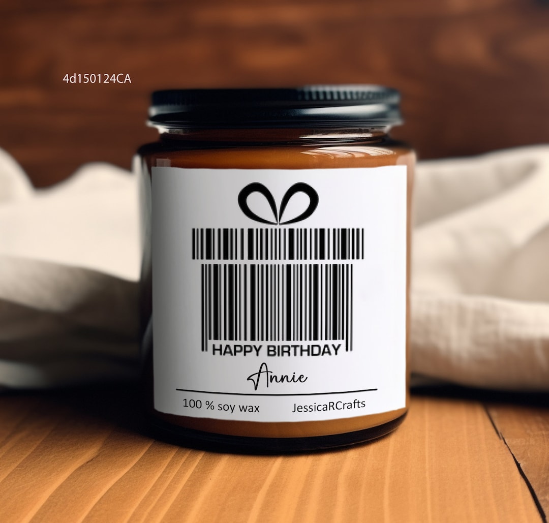 Happy Birthday Barcode-funny Scented Candle-soy Wax Candle-personalized ...