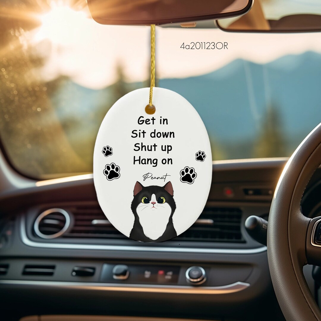 Get in Sit Down Shut Up-custom Pet Dog Cat Portrait Car Ornament ...