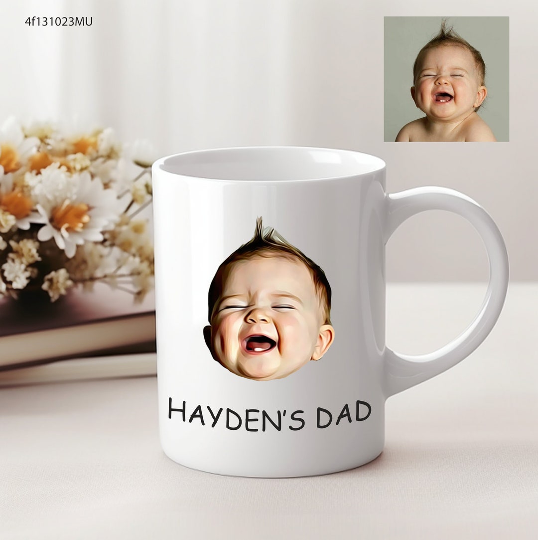 Custom Baby Face Photo Mug-baby Drawing Photo-personalized Mug-unique ...