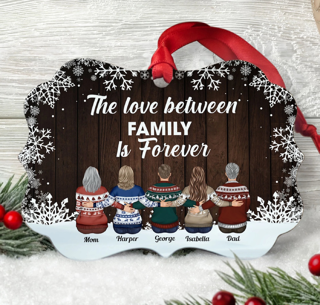 The Love Between Family is Forever - Personalized Aluminum Ornament ...