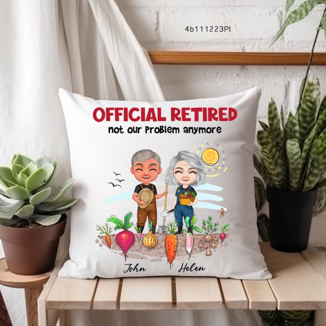 Custom Portrait Pillow for Mom Dad Grandma Grandpa-official Retired Not ...