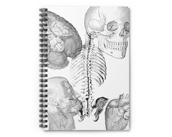 Human Anatomy Spiral Bound Notebook Line or Graph Journal Vintage ...