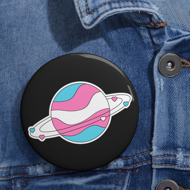 Transgender Pride Transgender Flag Cute Planet Pin Buttons - Etsy