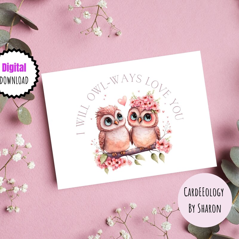 Owl Valentine Card - Etsy