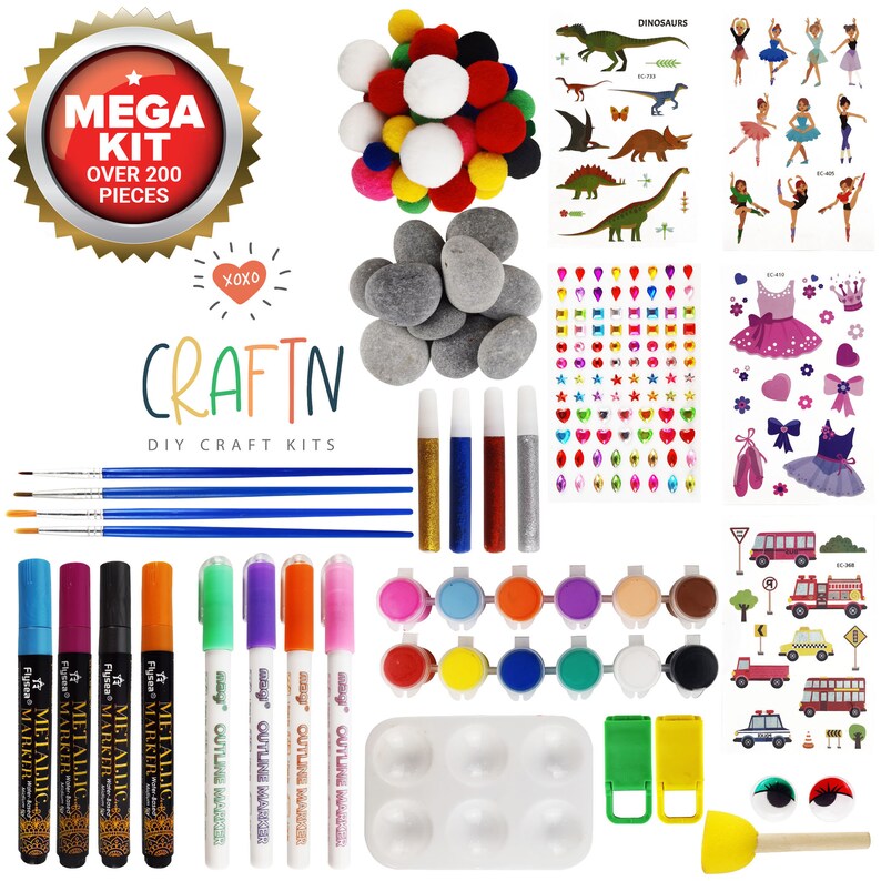 Mega Rock Painting Kit With Paints and Rocks DIY Art Kit - Etsy