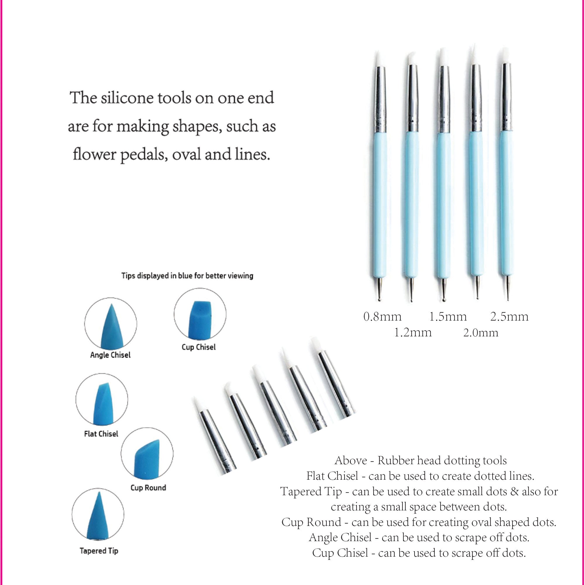 Mandala Silicone Shaping Tool With Dotting Heads Set of 5 Tools - Etsy