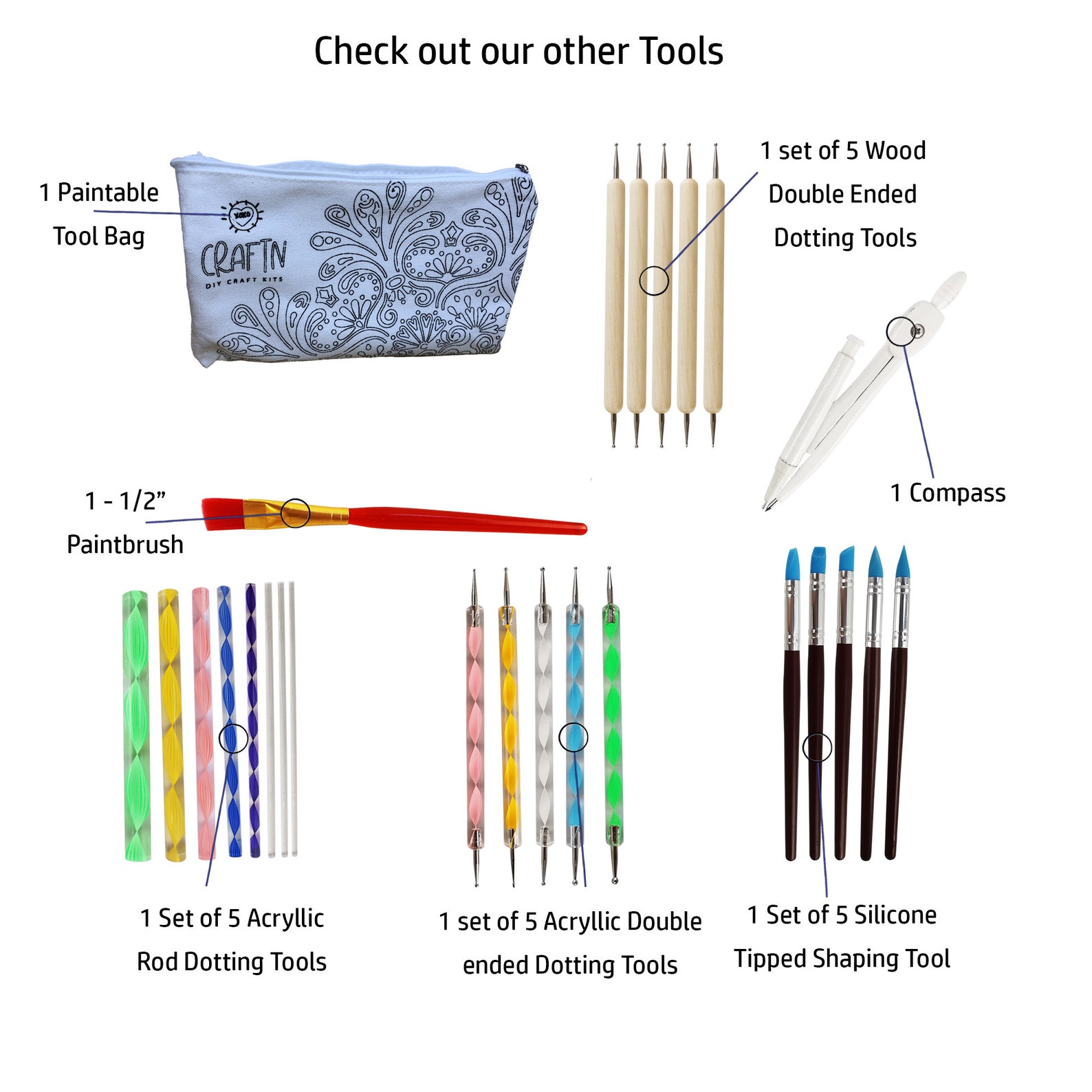 Mandala Dotting Tools-moulding Tools Set of 4 - Etsy