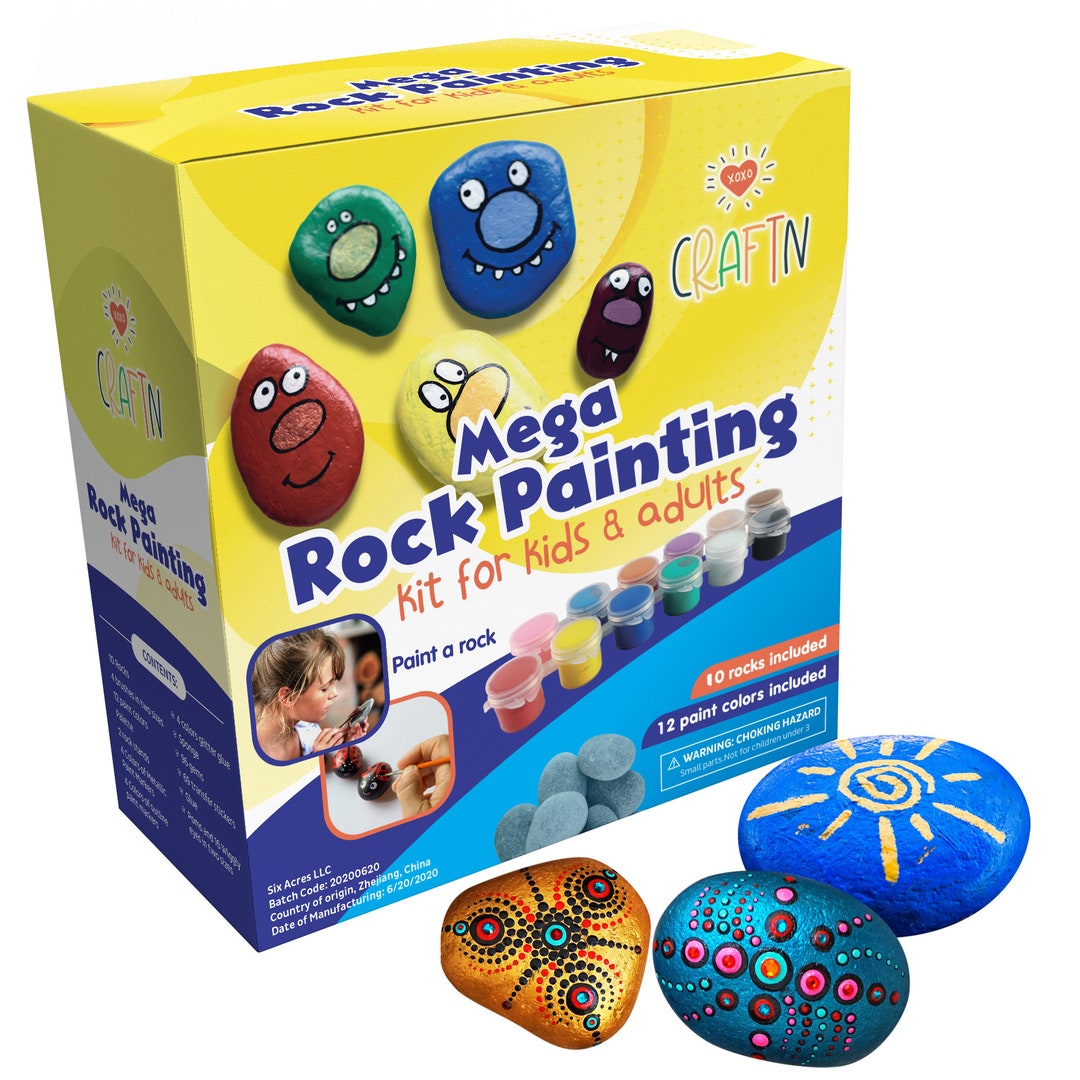 Mega Rock Painting Kit With Paints and Rocks DIY Art Kit - Etsy