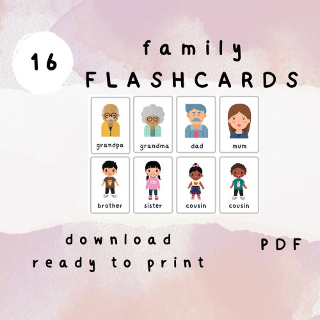 FAMILY EYFS 24 Montessori Cards Flash Cards Nomenclature Flashcards Pdf ...