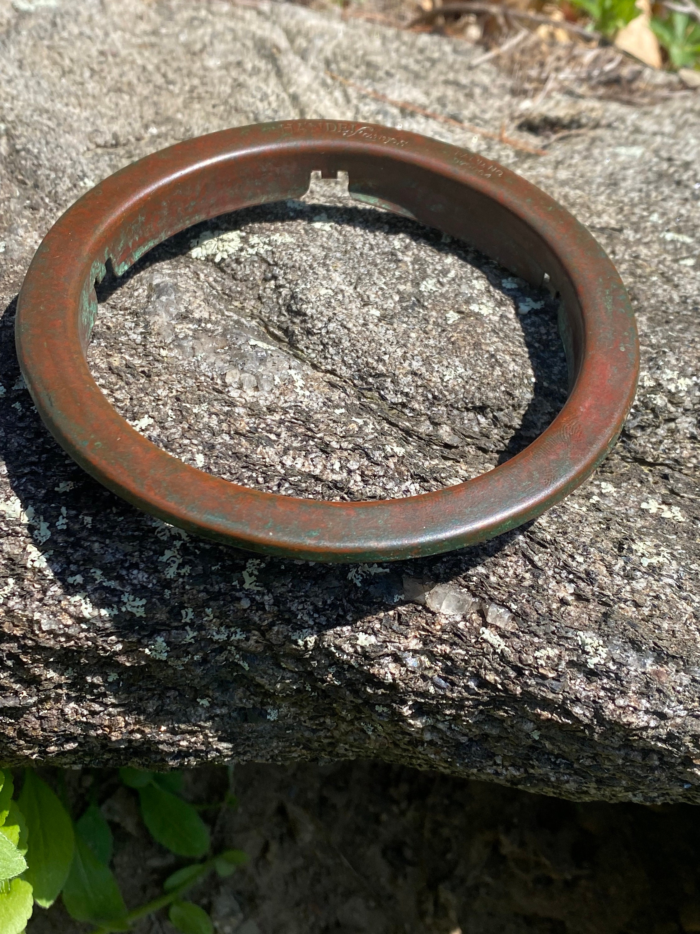 Antique Arts and Crafts Chipped Ice Reverse Painted Handel Lamp Shade ...