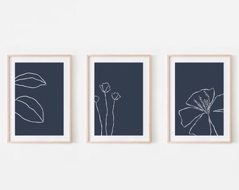 Navy Blue Wall Art - Etsy