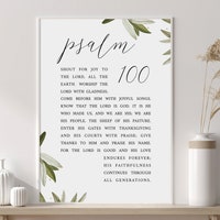 Psalm 100 Wall Art, Psalm 100 Printable, Bible Verse Printable, Psalm ...