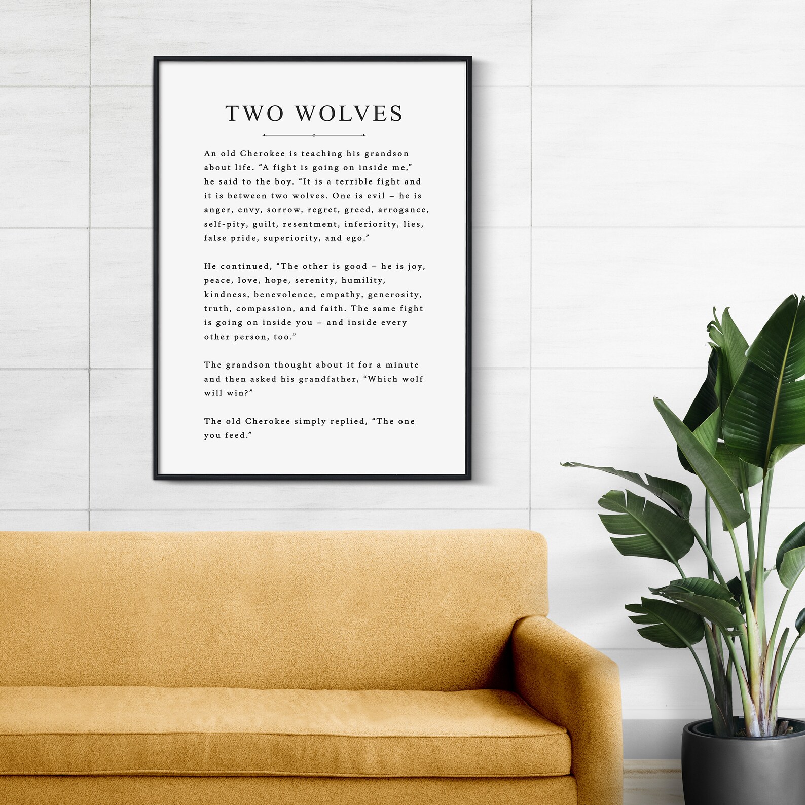 The Tale of Two Wolves Printable. Book Page Art. Poem Print. Native ...