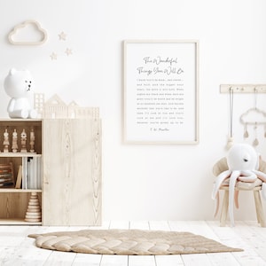 The Wonderful Things You Will Be. Nursery Quote Print. Book Page Art ...