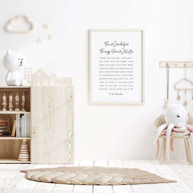 The Wonderful Things You Will Be. Nursery Quote Print. Book Page Art ...