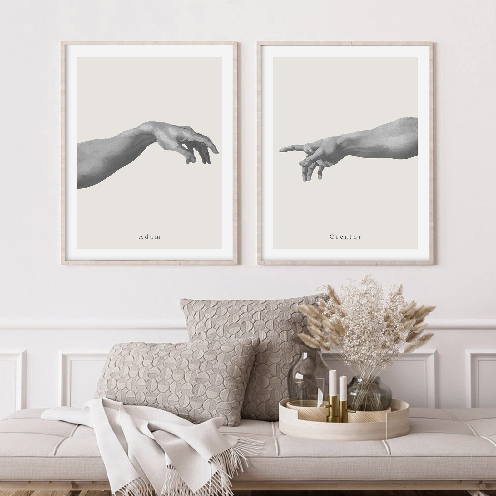 Michelangelo Print. Creation of Adam. Museum Poster. Modern | Etsy