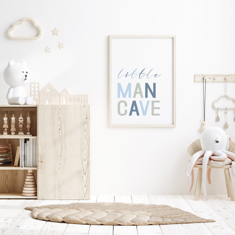 Little Man Cave Sign. Baby Boy Nursery Print. Kids Room Wall - Etsy