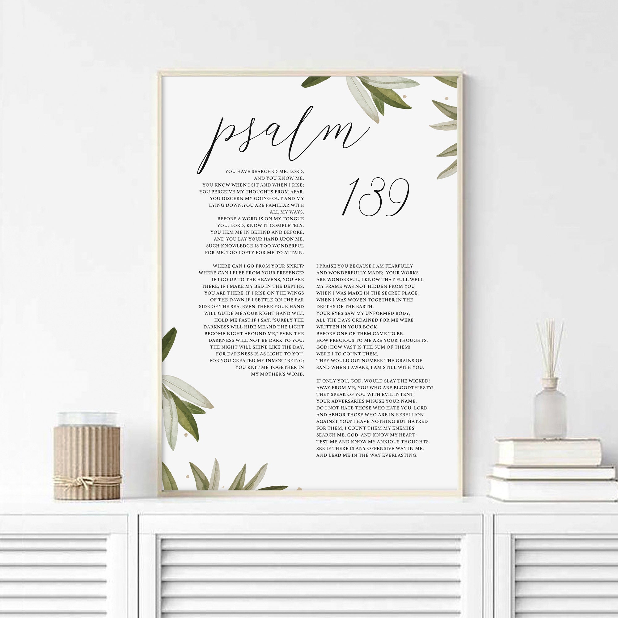 Psalm 139 Wall Art. Bible Verse Print. Christian Home Decor. - Etsy UK