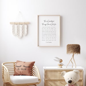 The Wonderful Things You Will Be. Nursery Quote Print. Book Page Art ...