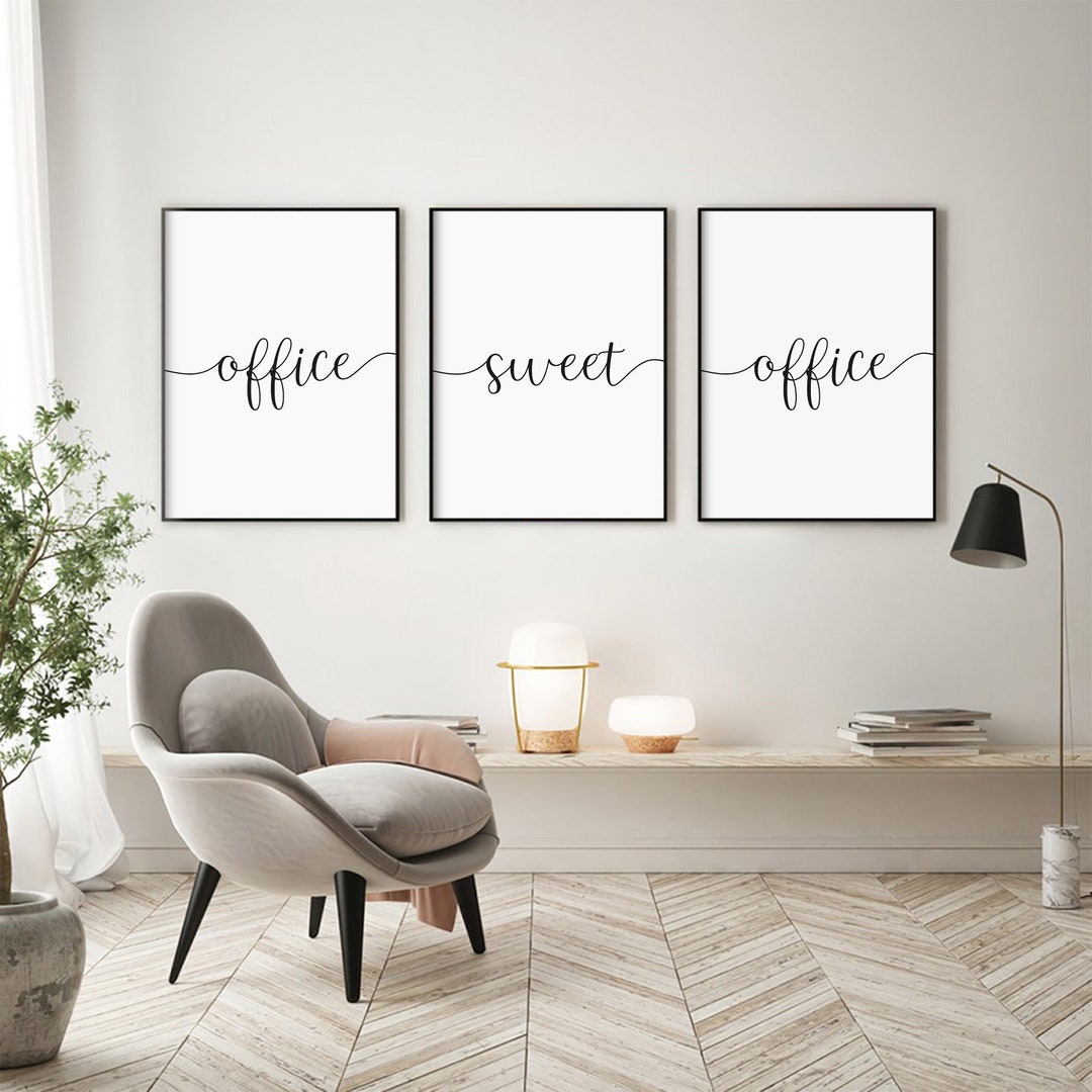 Office Sweet Office Print. Set of 3 Prints. Office Decor. Sweet Office ...