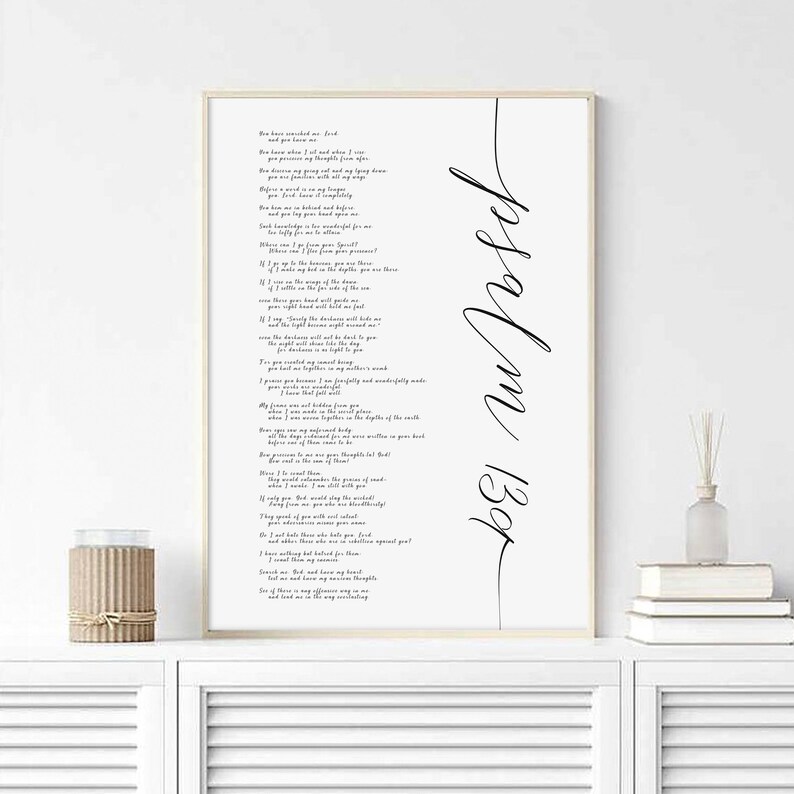 Psalm 139 Printable. Bible Verse Wall Art. Christian Home Decor ...