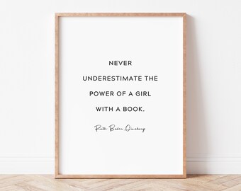 Ruth Bader Ginsburg Quote. Feminist Print. Inspirational Wall Art ...