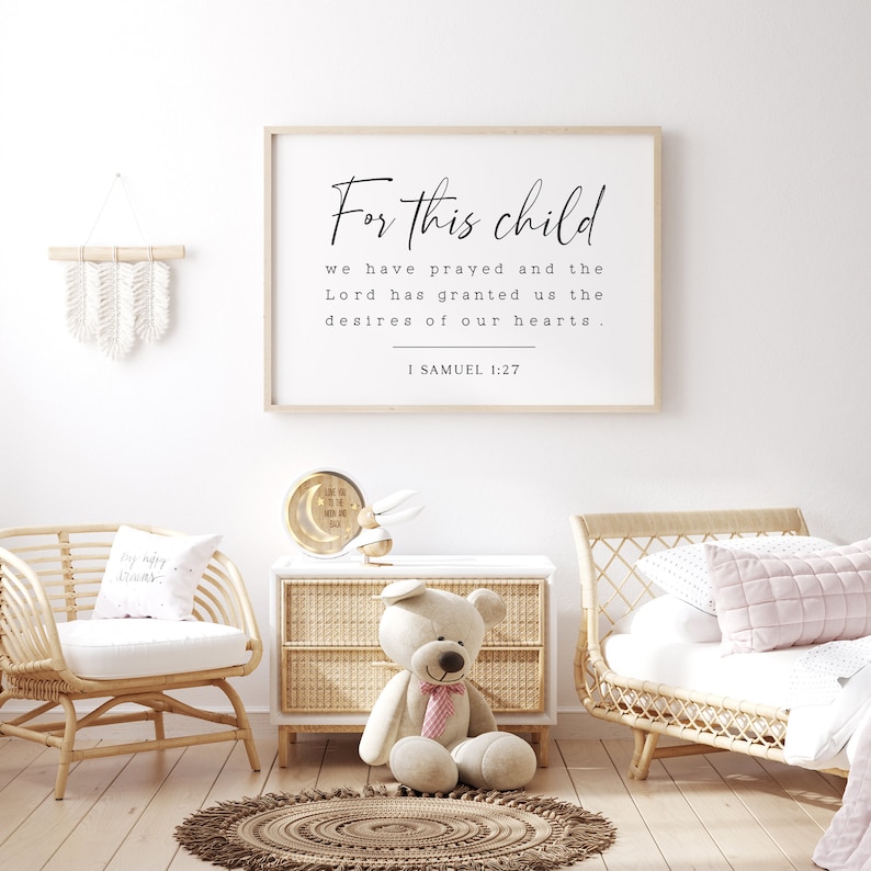 Nursery Bible Verse Wall Art. for This Child We Have Prayed - Etsy