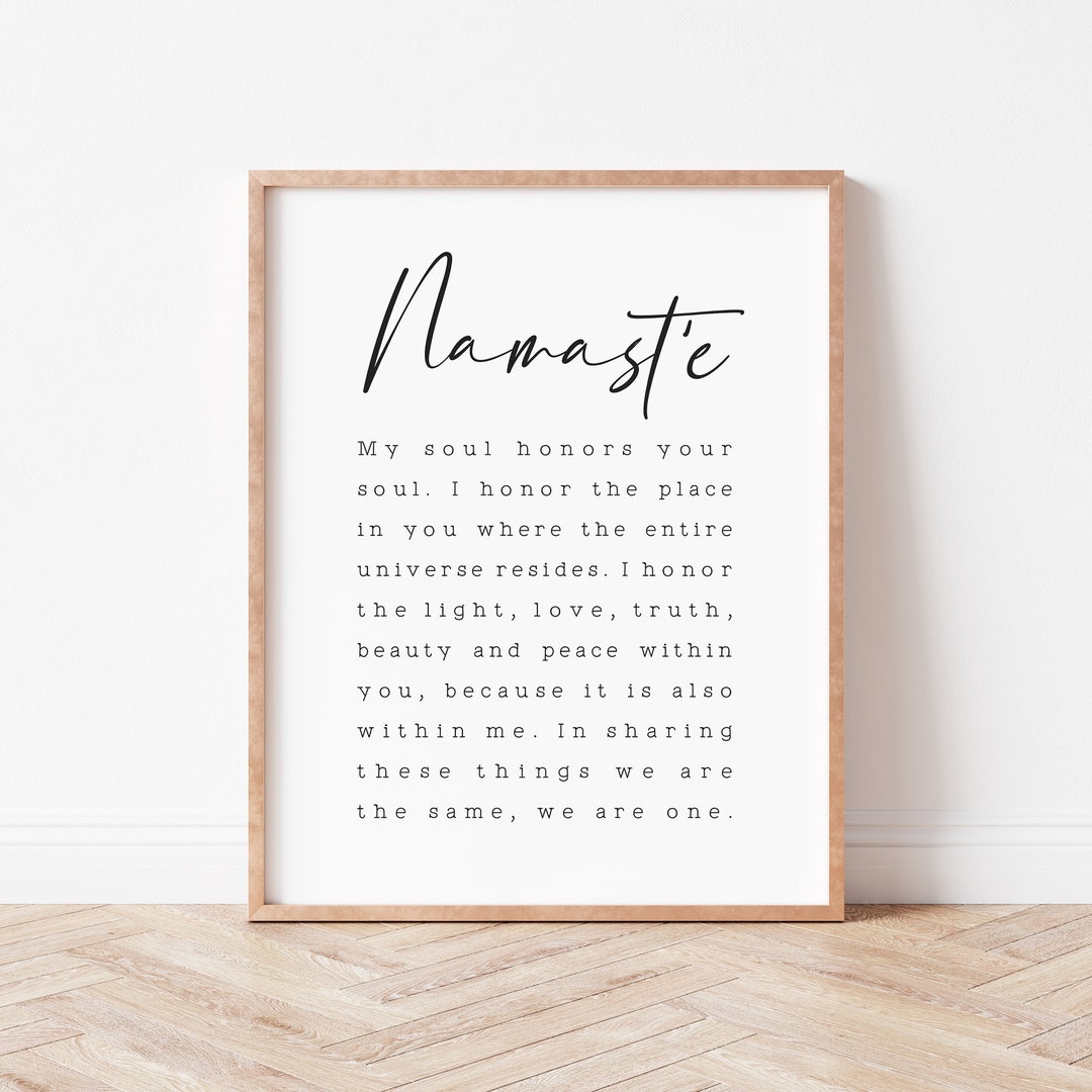 Namaste Definition Print, Yoga Meditation Wall Art (digital Download ...