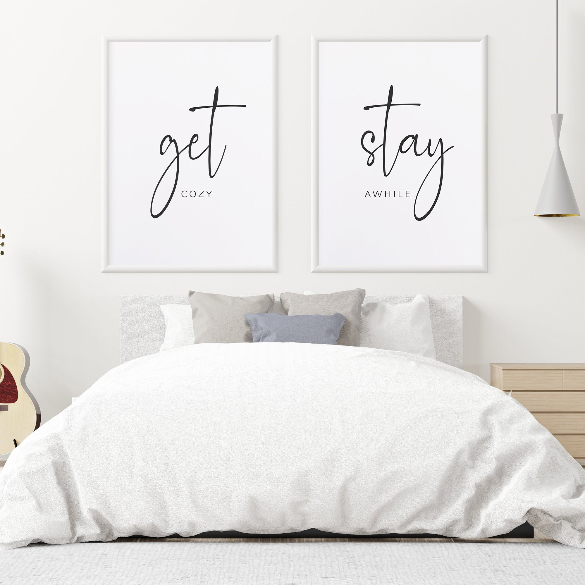 Get Cozy Stay Awhile Sign. Guest Room Wall Art. Living Room - Etsy